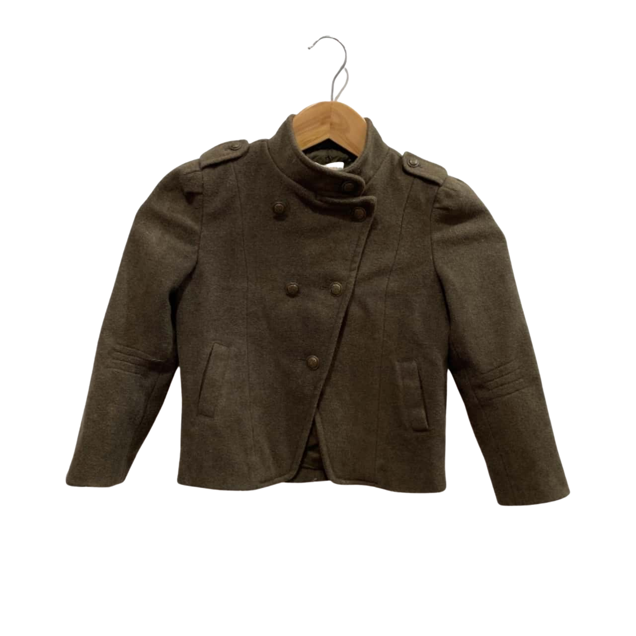 Witchery Kids Brown Double Breasted Wool Coat Size 5 / 6 (s)
