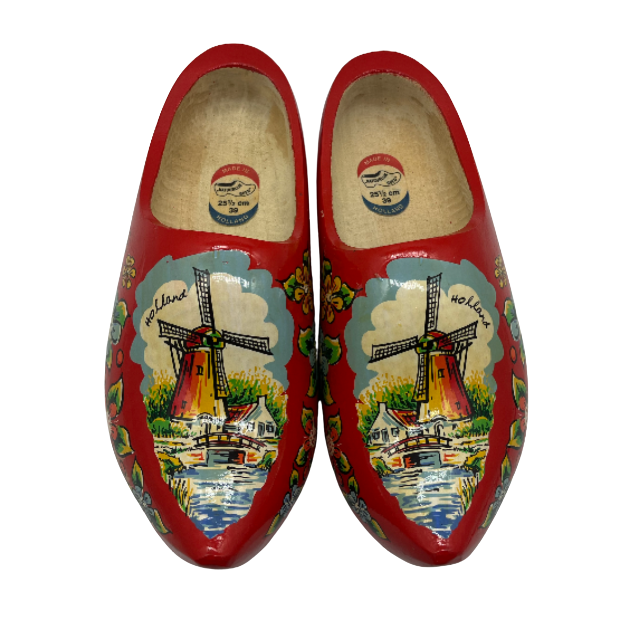 Holland Red Windmill Clogs Size 39 - 25 1/2cm