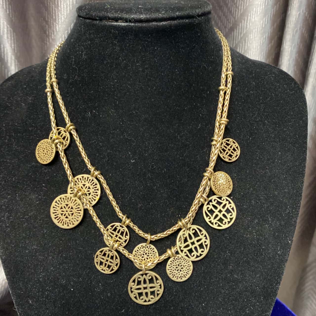 MONET Filigree Stylized Coin Necklace (s) - Used Fair | Salvos Stores