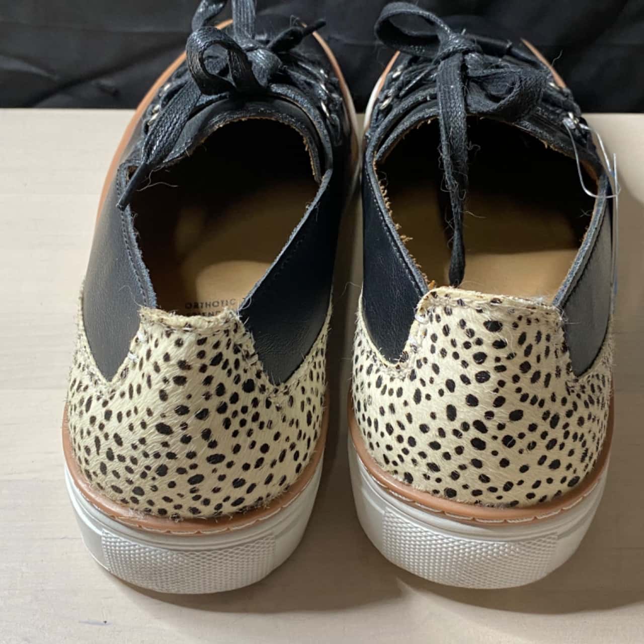 Step On Air Black Leather Sneakers Size 11