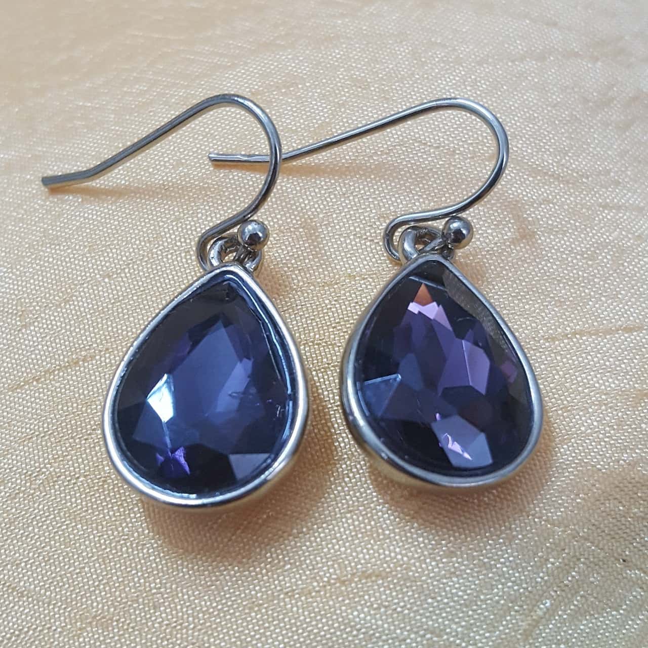 Gold Monet Earrings with African Amethyst Stone(s)