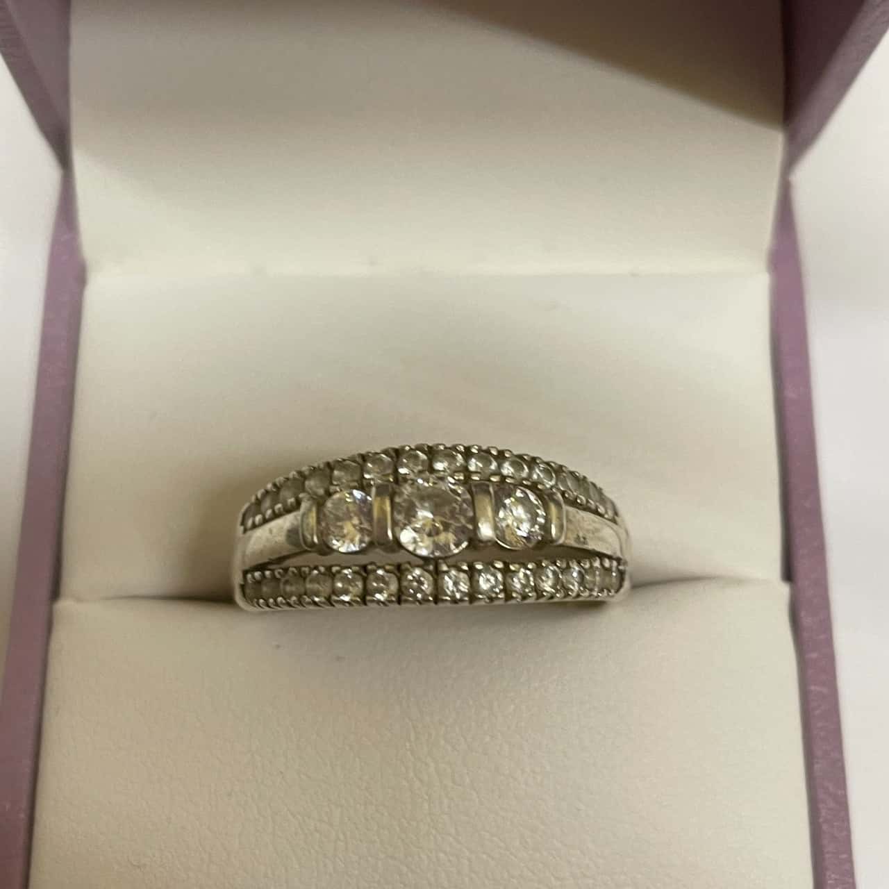 Women's Silver (925) Ring with White Stones