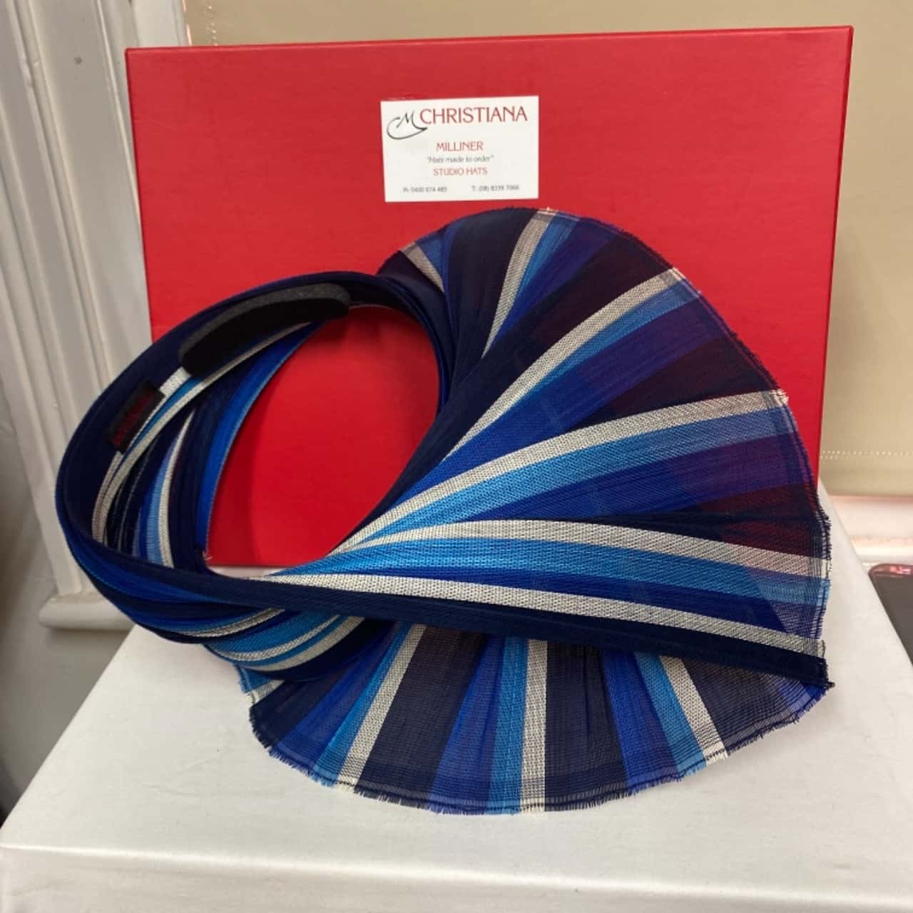 Womens Blue / Navy Blue / White christiana made to order studio hats (s ...