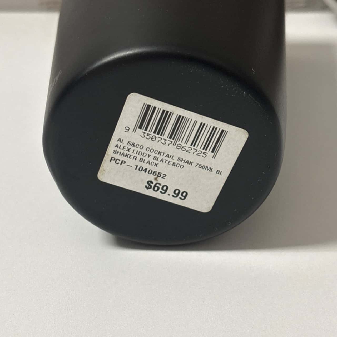Alex Liddy Black Cocktail shaker