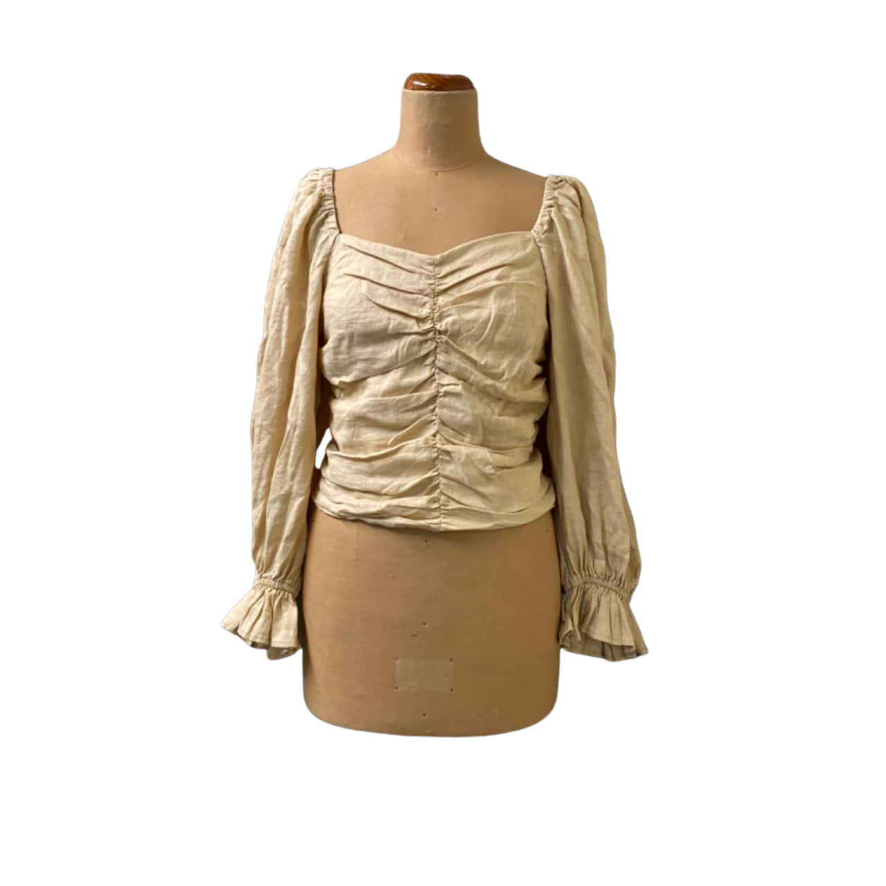 Seed Heritage Womens Ruched French Linen Top Size 16 Natural(s)
