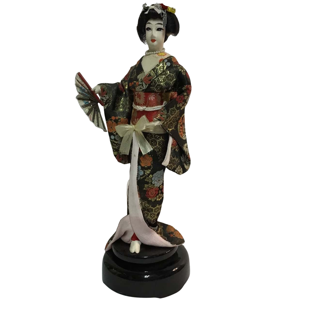 VINTAGE PORCELAIN JAPANESE GEISHA GIRL SPINNING MUSIC BOX FIGURINE ...