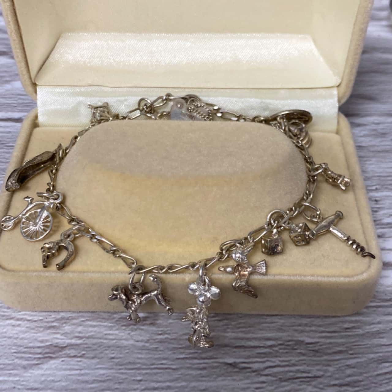 Sterling silver charm bracelet