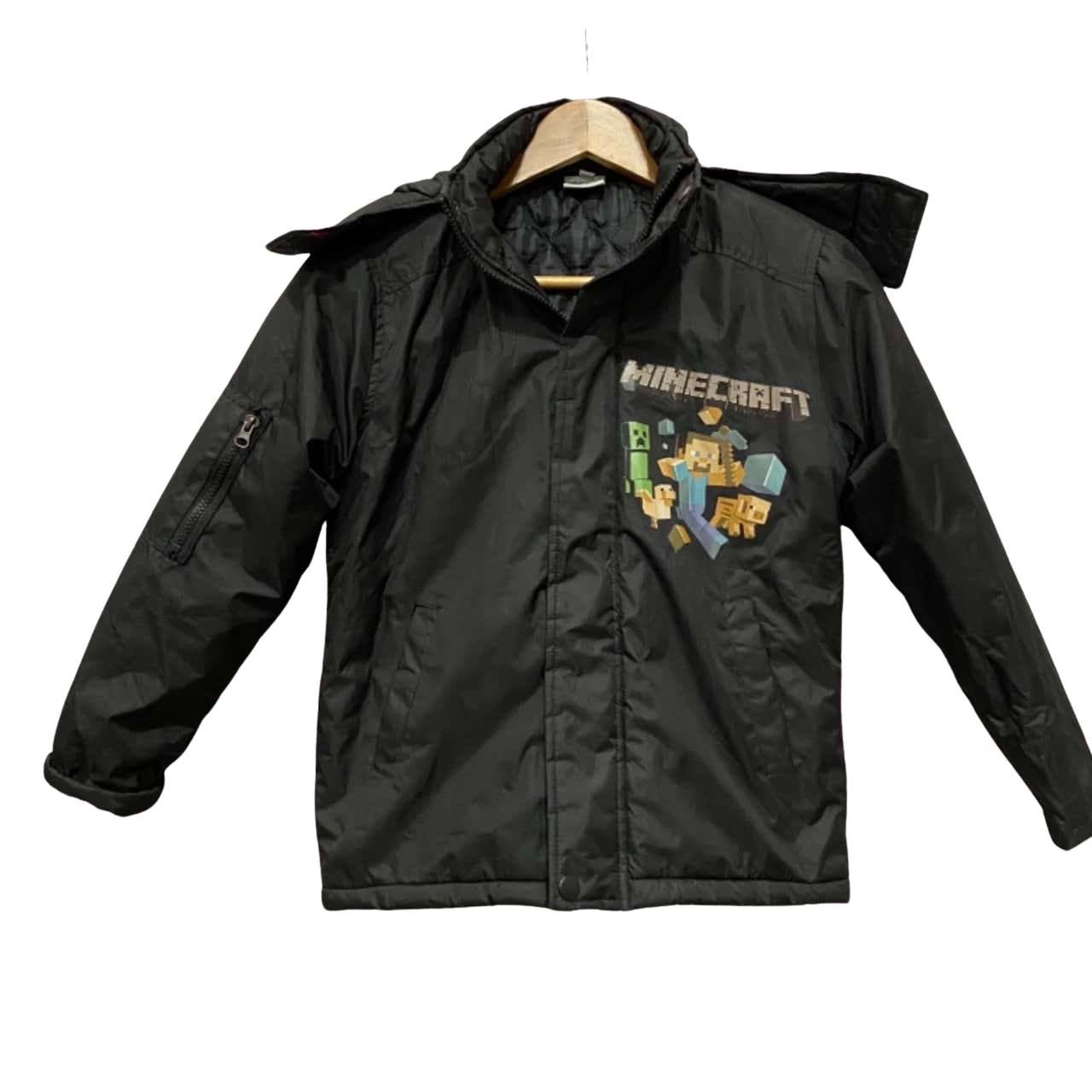 Kids BOYS SIZE 10 Minecraft Winter Puffer Jacket with Removable Hood ...