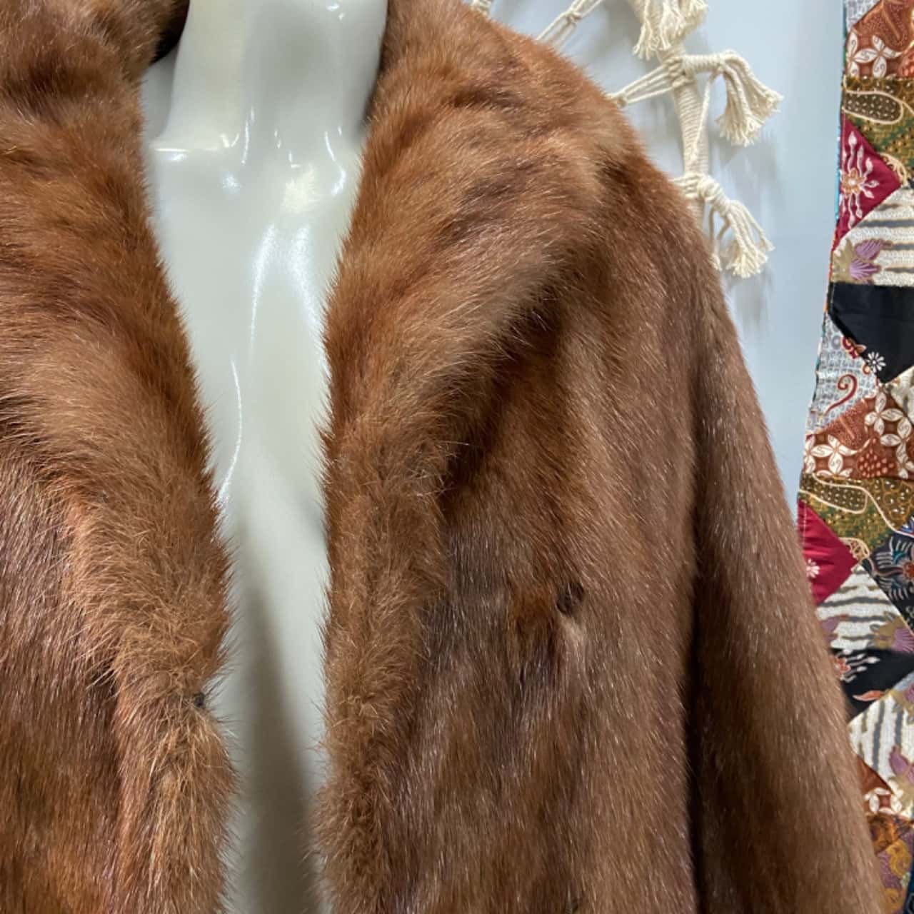 Vintage Fox Fur Long Line Coat Size 8-10 Fur Brown (s)