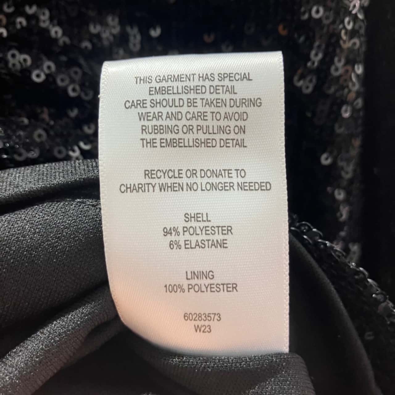 Brand New With Tags! Witchery Women's Size M Black Sequin V-Neck Top