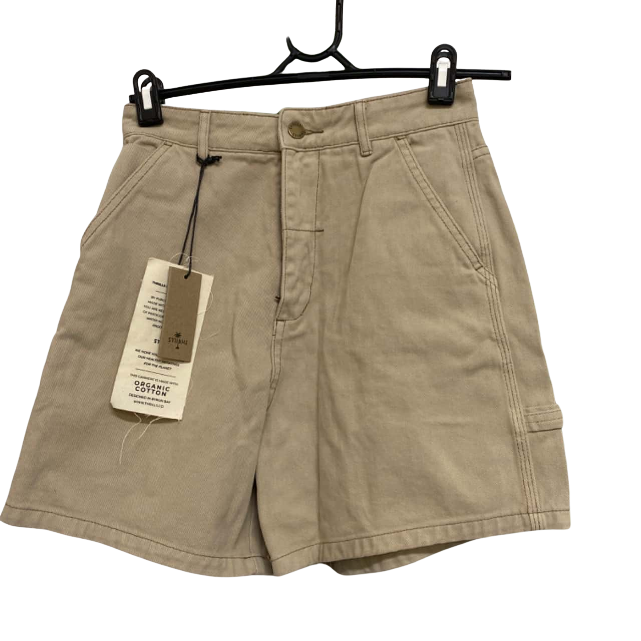 Thrills Tan Size 10 Denim Shorts (s)