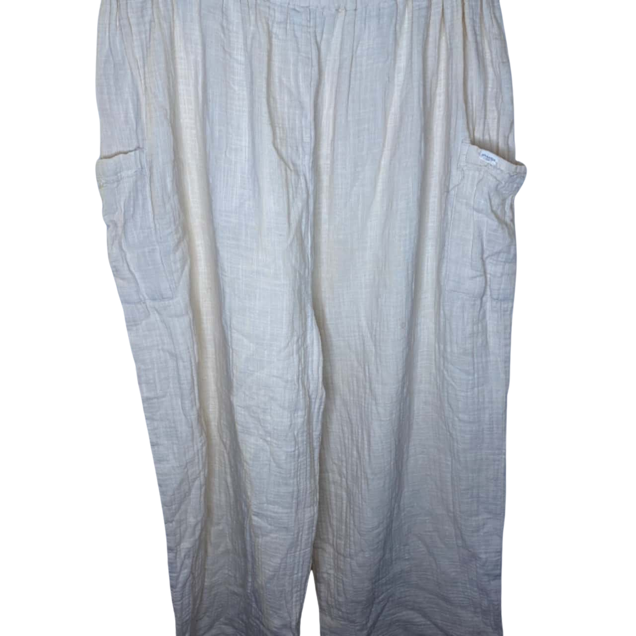 Ghanda Womens Size M Wide Leg Pants Cream