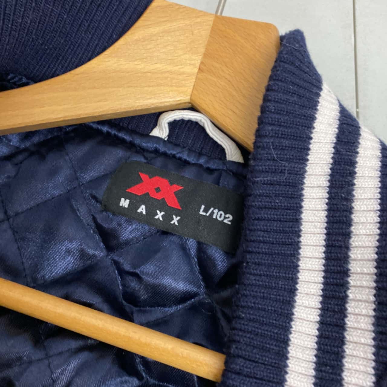 Maxx Mens Size L Bomber Navy Blue (s)