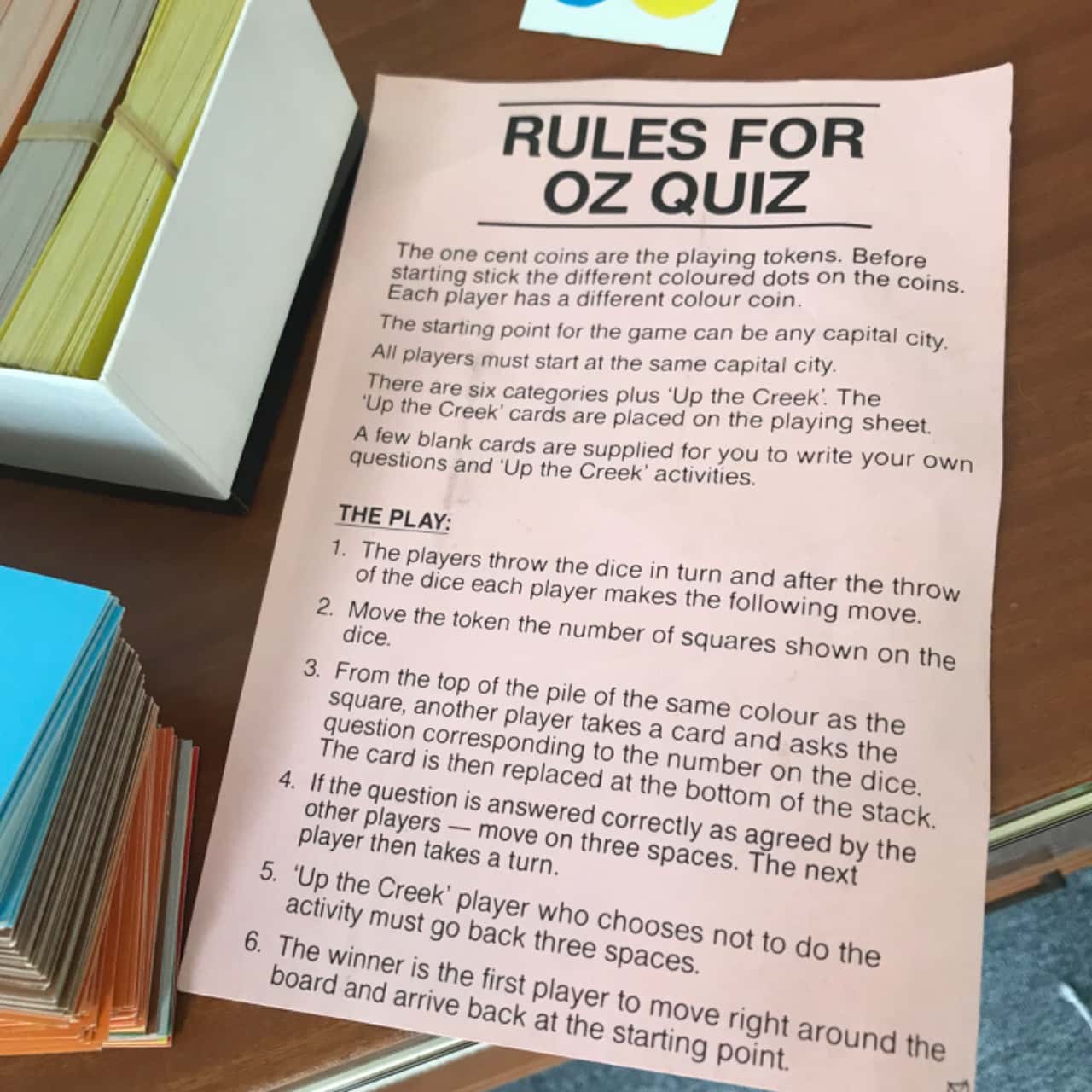 Vintage Aussie Board Game OZ Quiz in Original Polystrene Esky Box