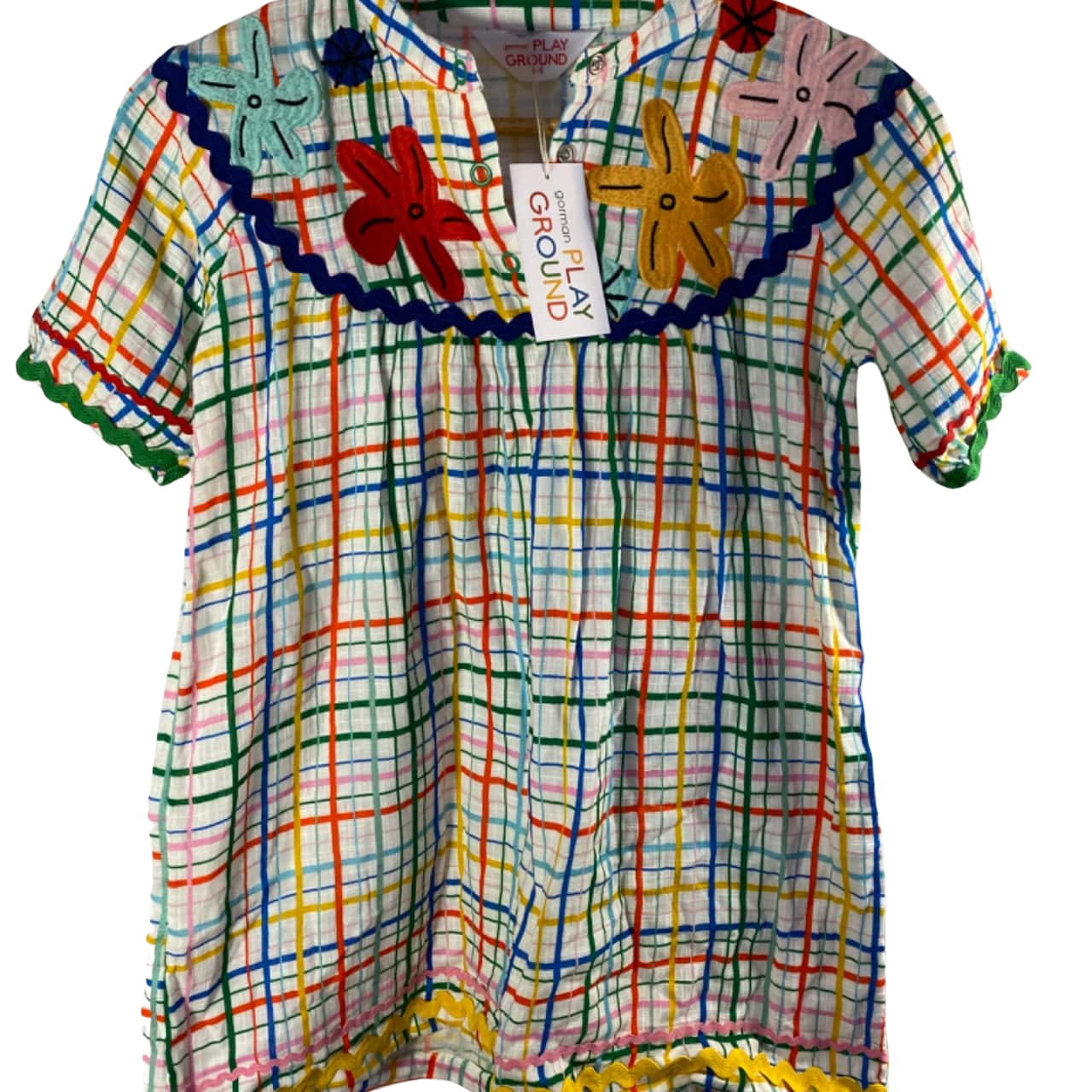 Gorman Kids Size 4-5 Dress Checked / Multicoloured / White (s)