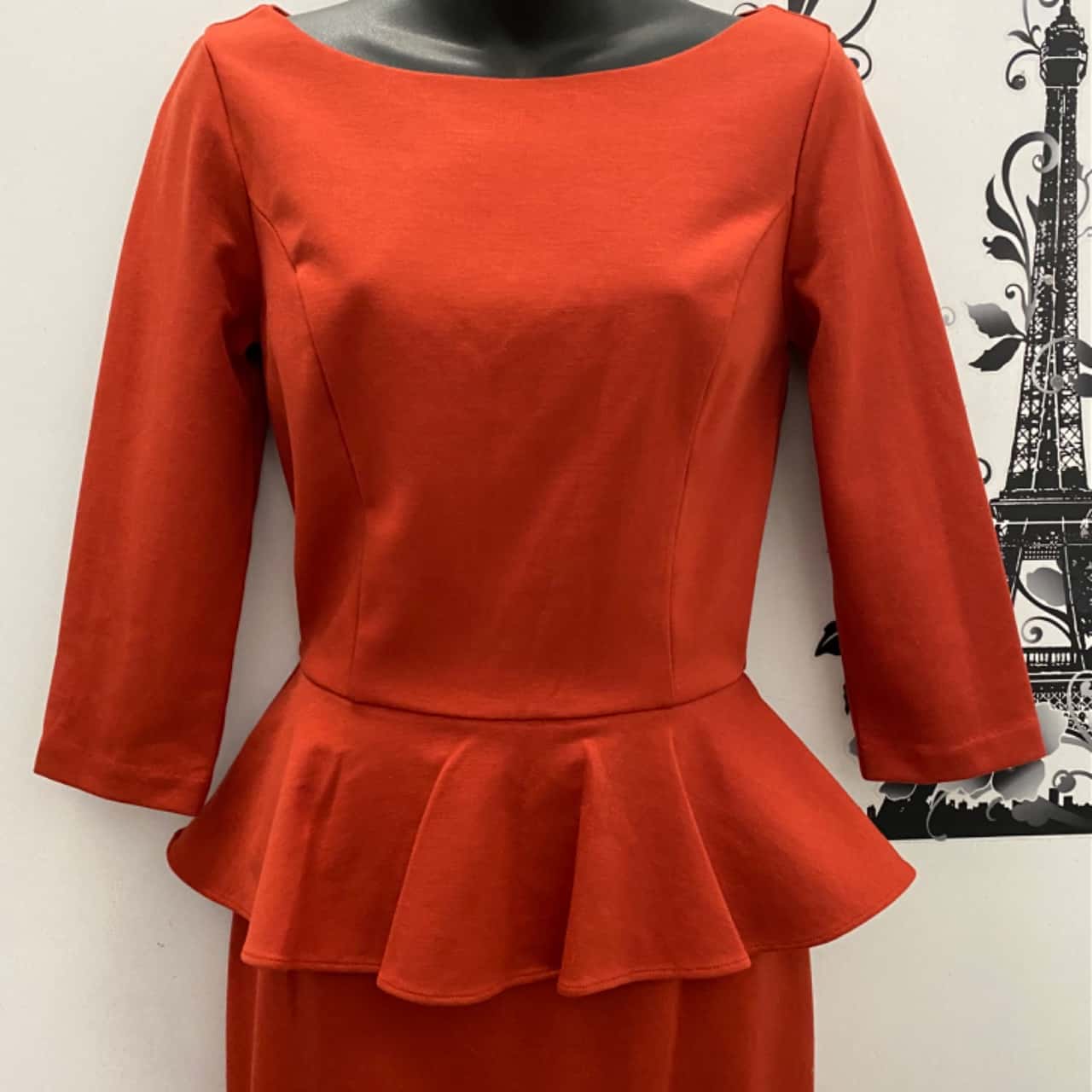 Womens HOWARD SHOWERS Dark Orange Peplum Dress Brand New(s)