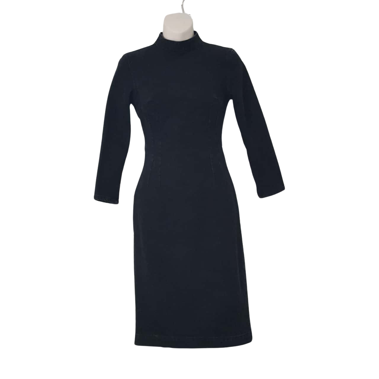 On Sale Waredenim Long Sleeve Denim Dress Black Size 8 s 