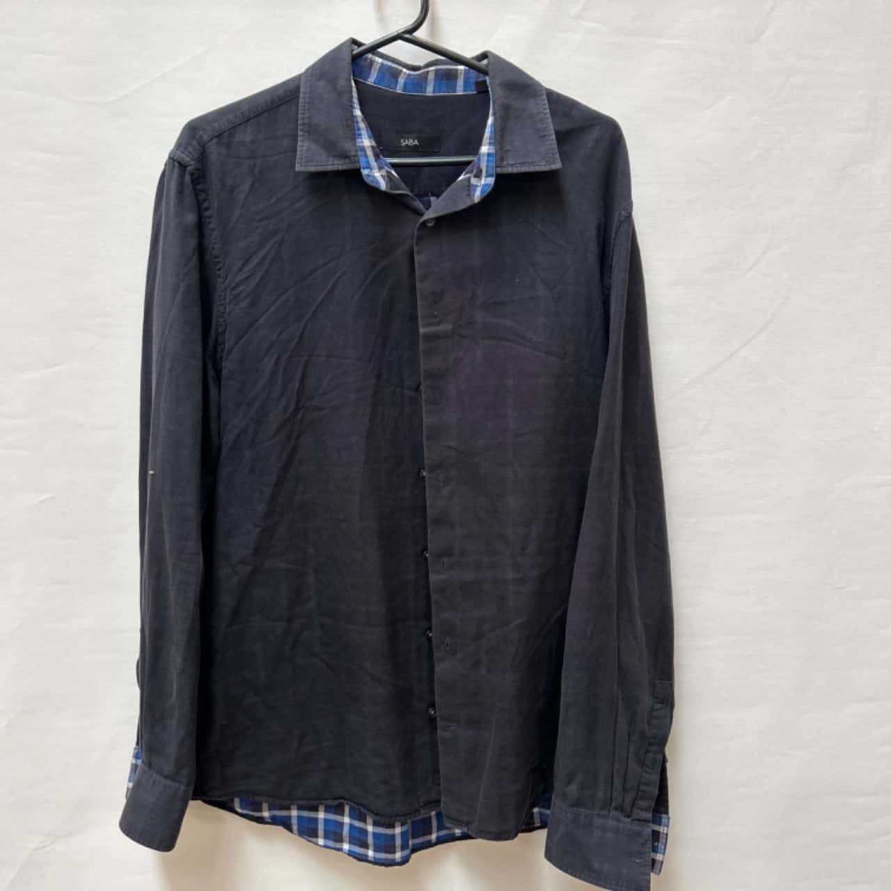 Saba Mens Size L Long Sleeve Navy Blue shirt