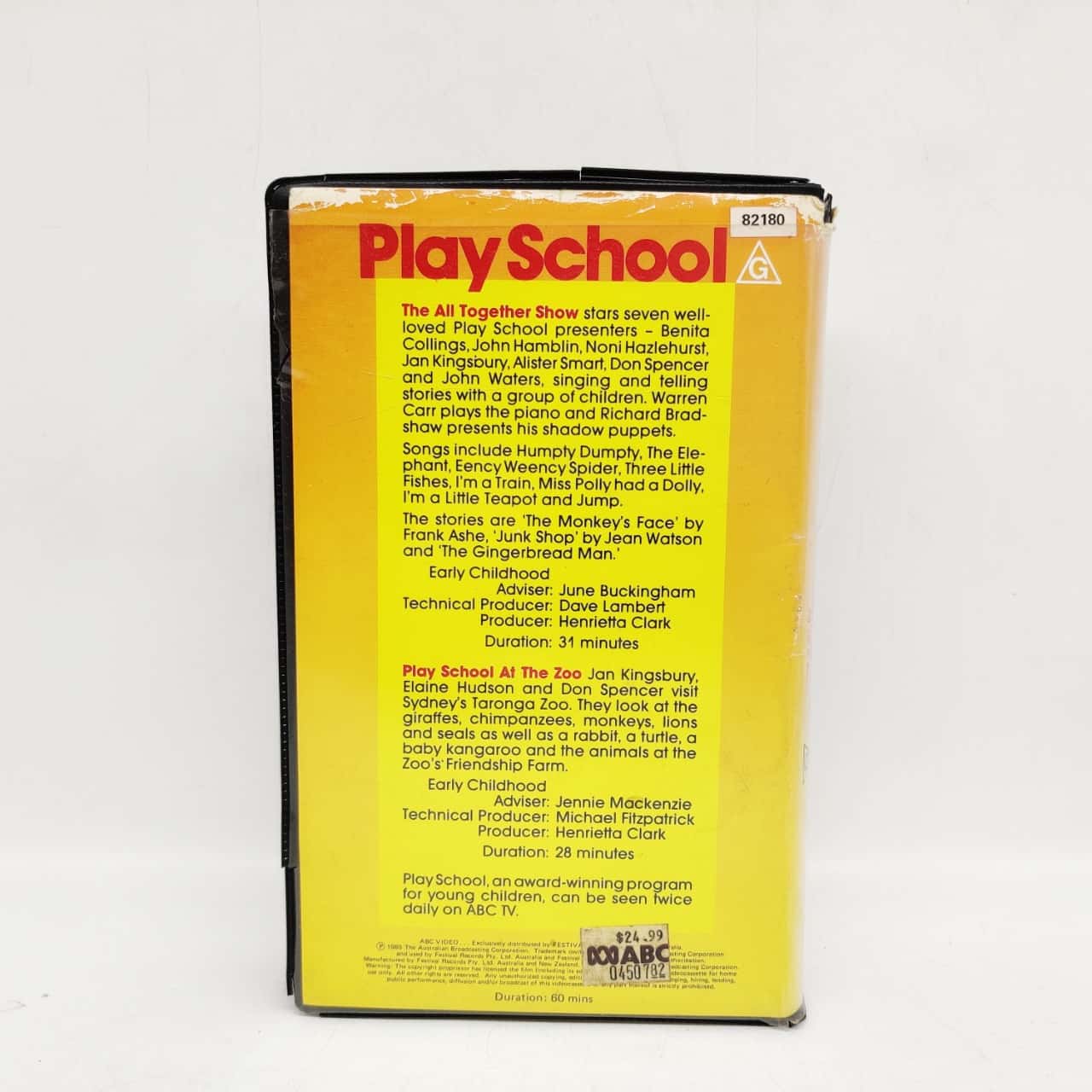 ABC Video - Play School All Together Show At The Zoo On VHS Cassette In ...