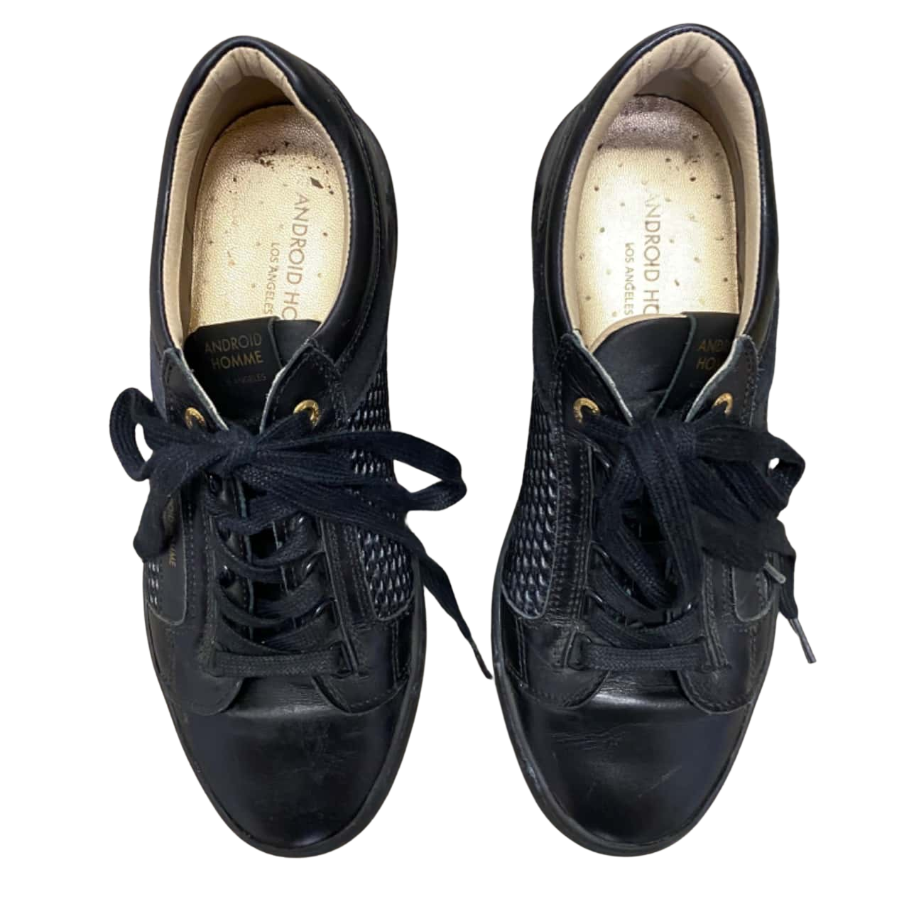 Android Homme Mens Size 42 Black Leather Sneakers