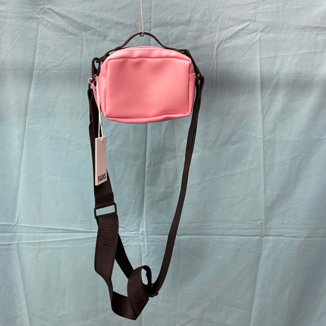 RAINS Womens Pink /Box Bag Micro /Black Straps (s)