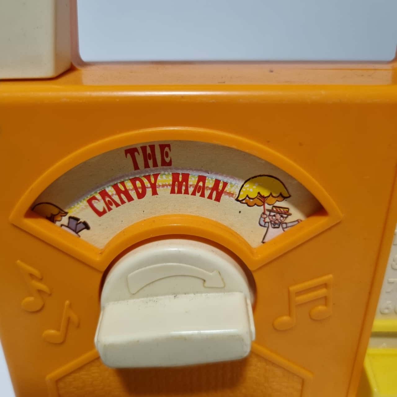 Vintage Fisher Price 790 The Candy Man Wind Up Radio 1978 Orange Music ...
