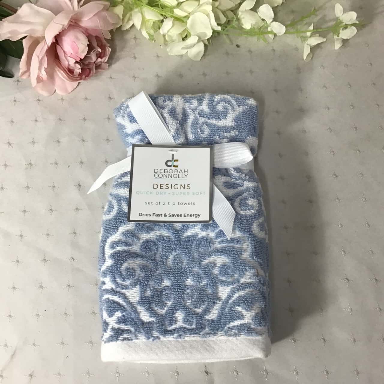 Deborah Connolly Designs Blue / White Pattern Set of 2 Tip Towels (new)(s)