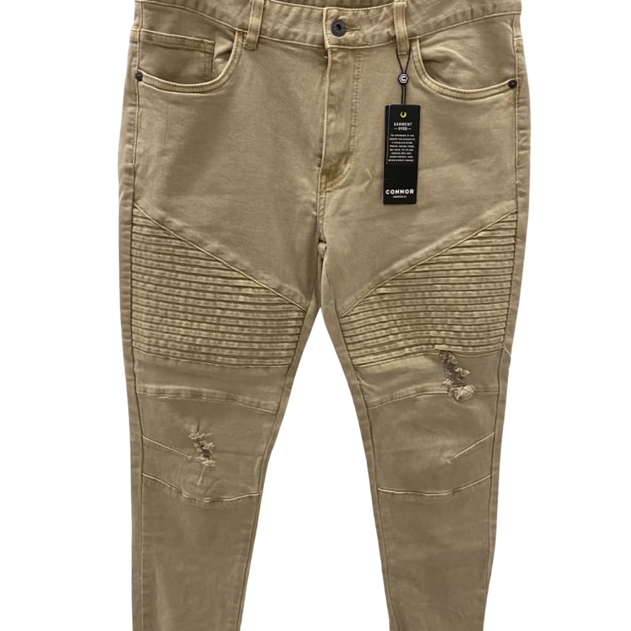 Connor Mens Beige cuffed pants