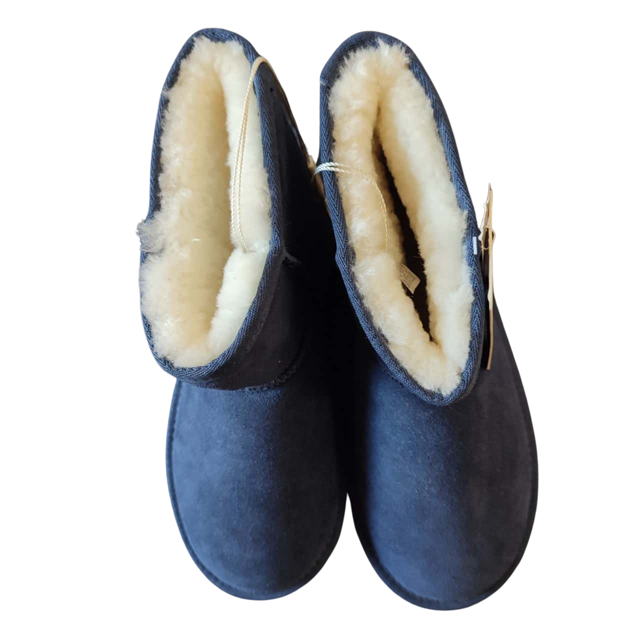 Peter Alexander Mens Size 9 Navy Blue Suede and Sheepskin boots BNWT