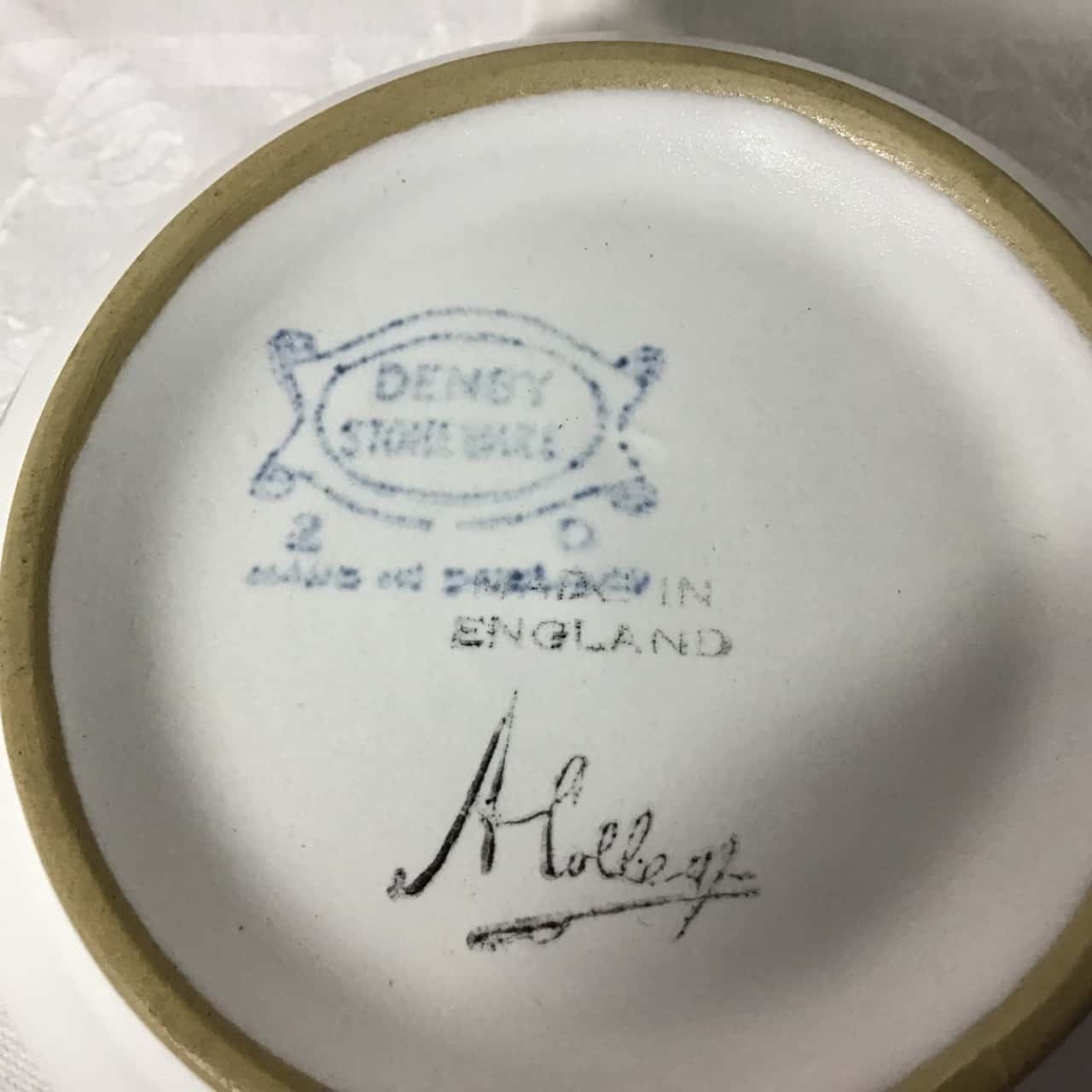 Denby Stoneware Flower Pattern Ramekin Dish with Handle(s)