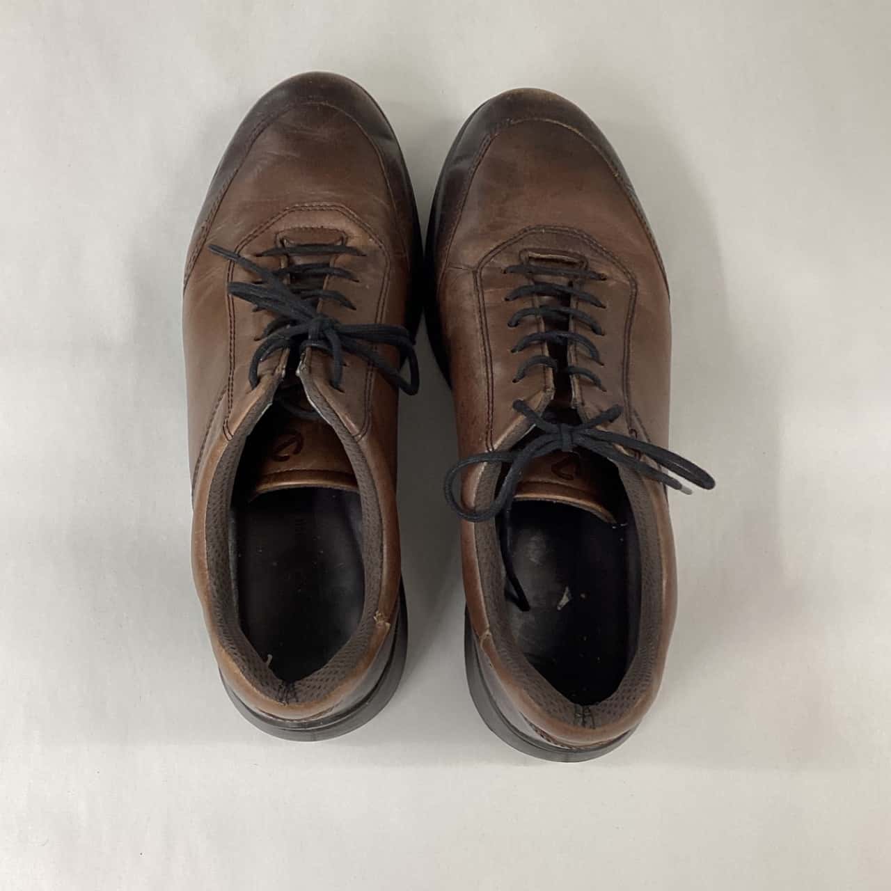 Ecco Mens Size 43 Black / Brown Leather Sneakers