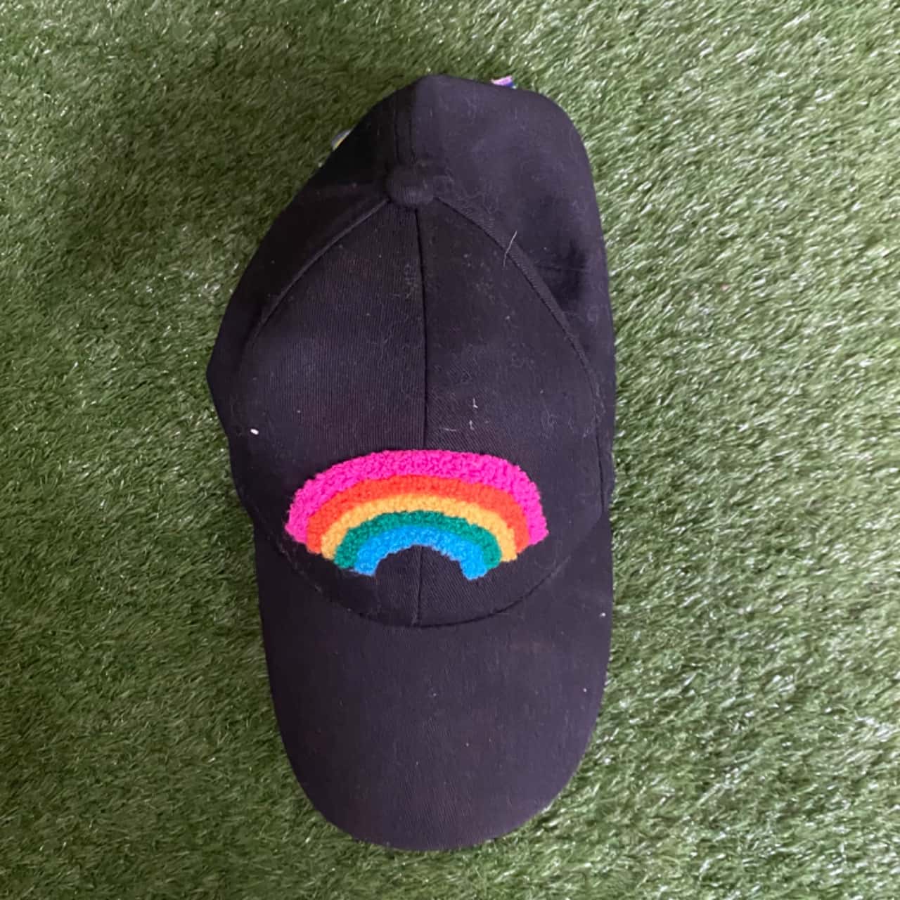 Dangerfield Black Embroidered Rainbow Cap