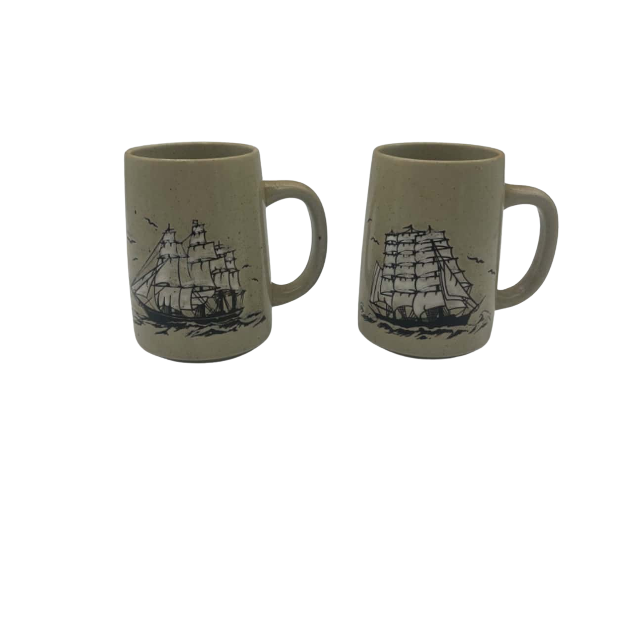 Pair of Ship Mugs Made in Japan