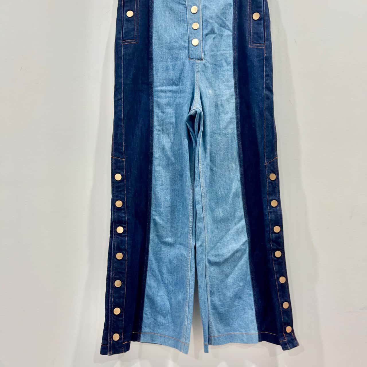 Alice McCall Dark Denim/Light Denim Wide leg Jeans Size 12(s)