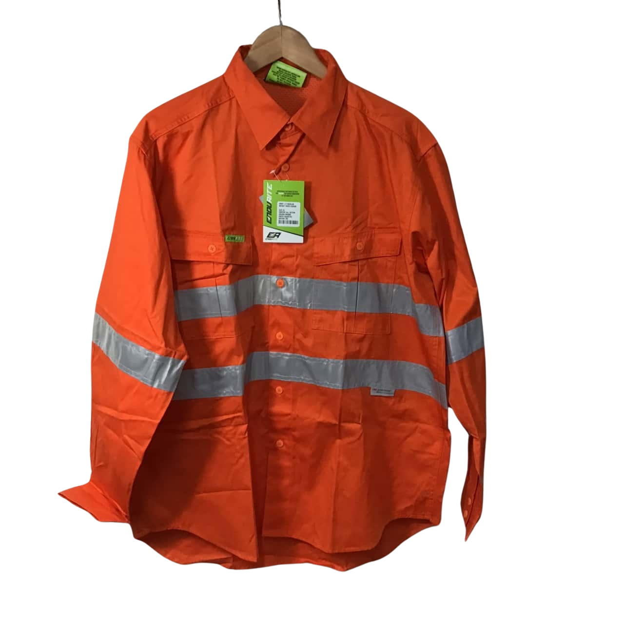 Endurite Mens Size XL Orange / Silver Reflective Stripe Long Sleeve ...