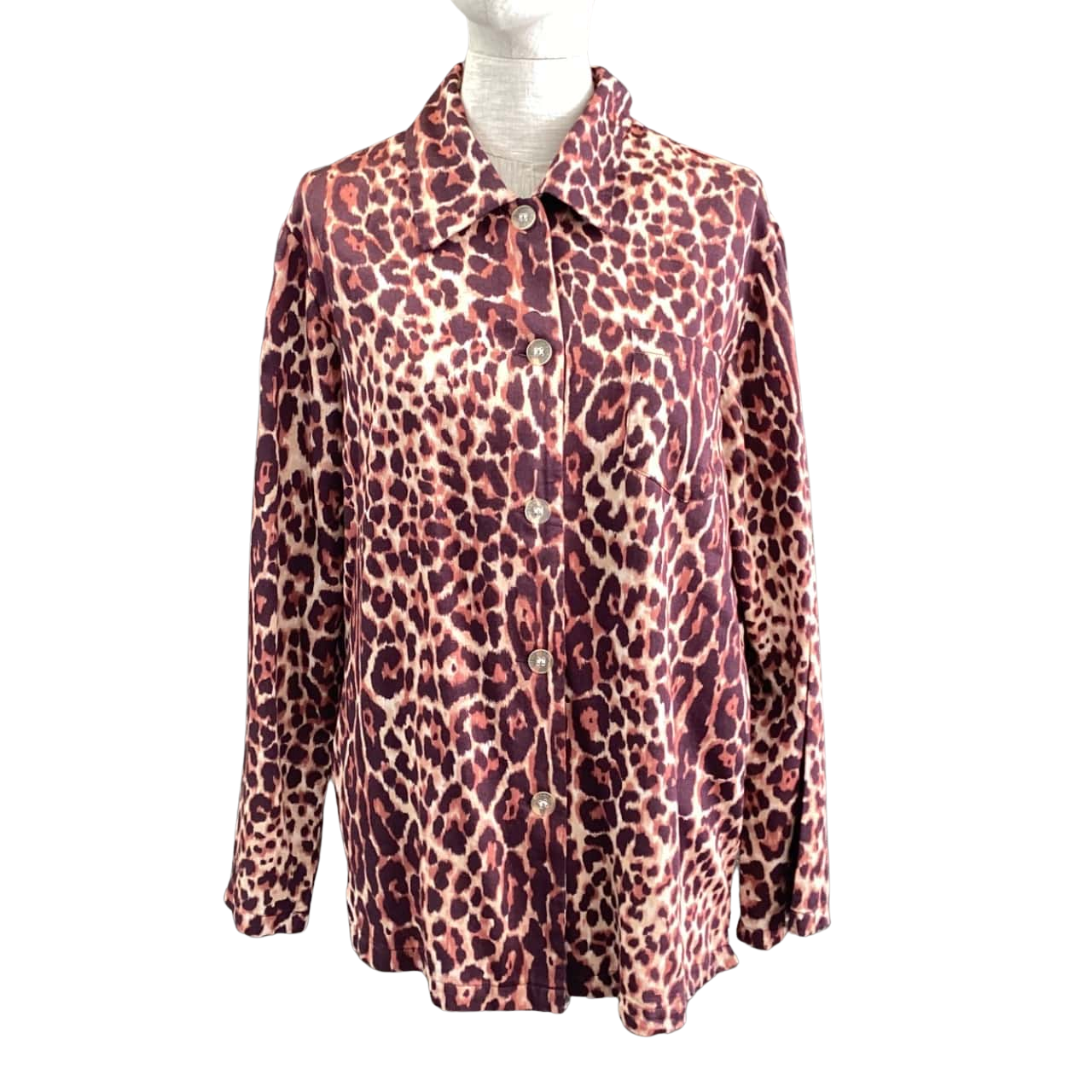 Peter Alexander Womens Size XS Animal print / Brown PJ Long sleeve Top