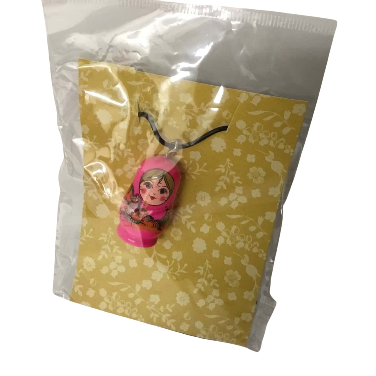 Pink Wooden Doll Pendant Adjustable (s)