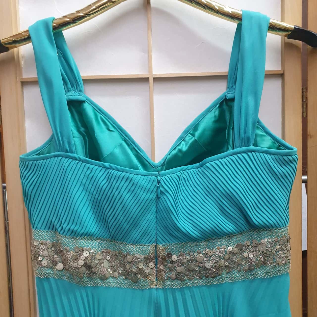 Retro MARIANA HARDWICK Micro Pleat Evening Gown With Embelishments(s)