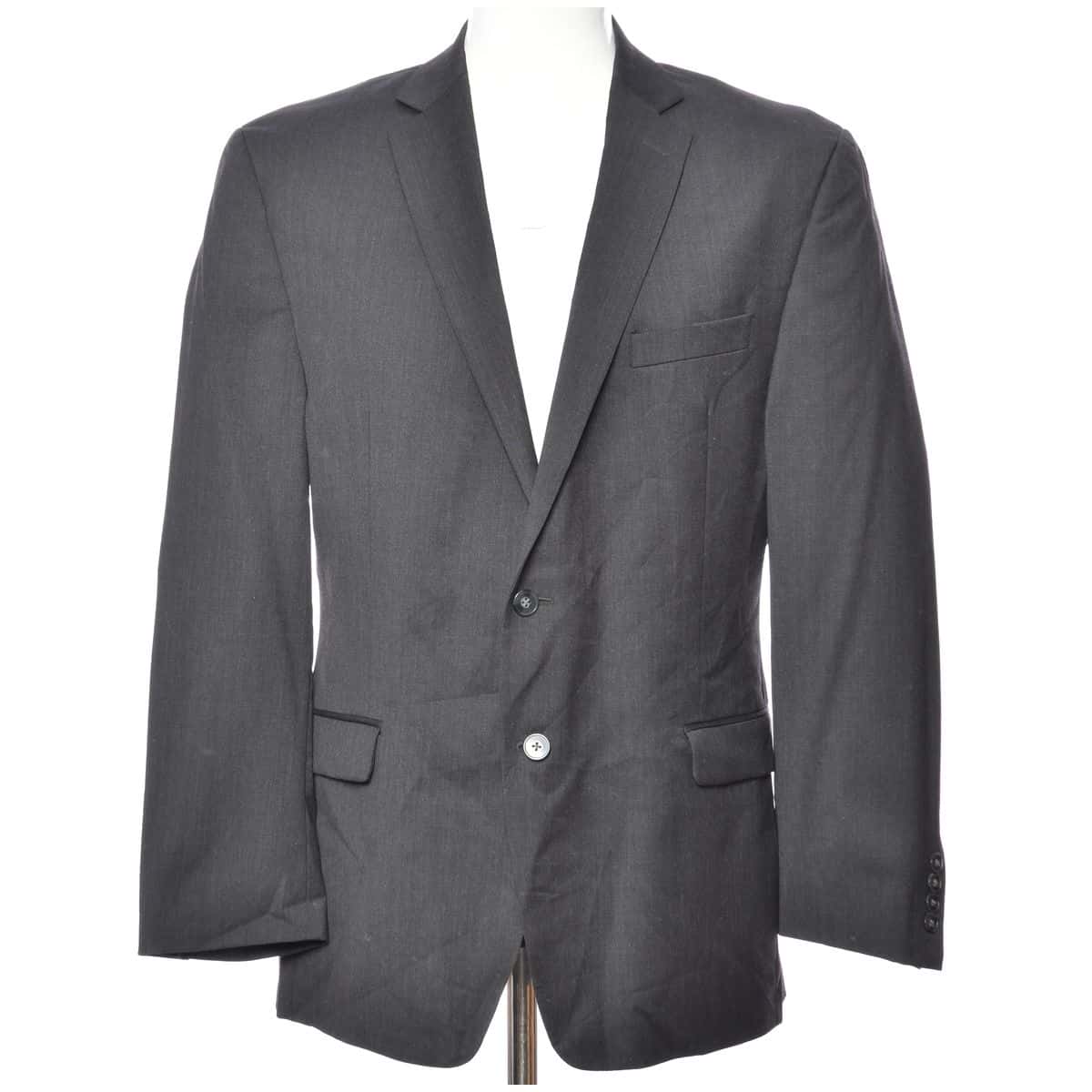 Calvin Klein Mens Size 42R Two Button Single Breasted Blazer Grey (s)