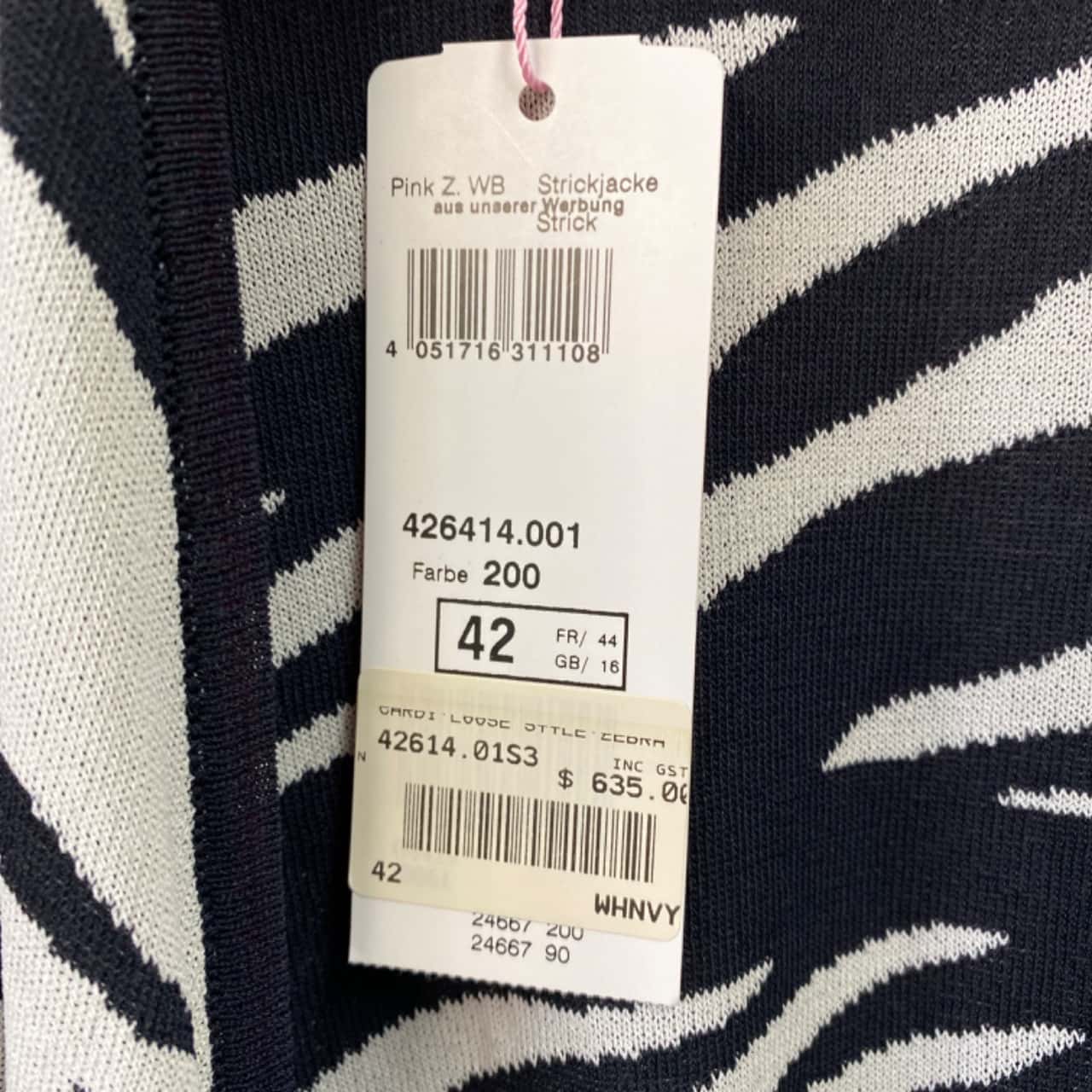 Basler Womens Size 42 Open Jacket Animal print / Black / White (s)