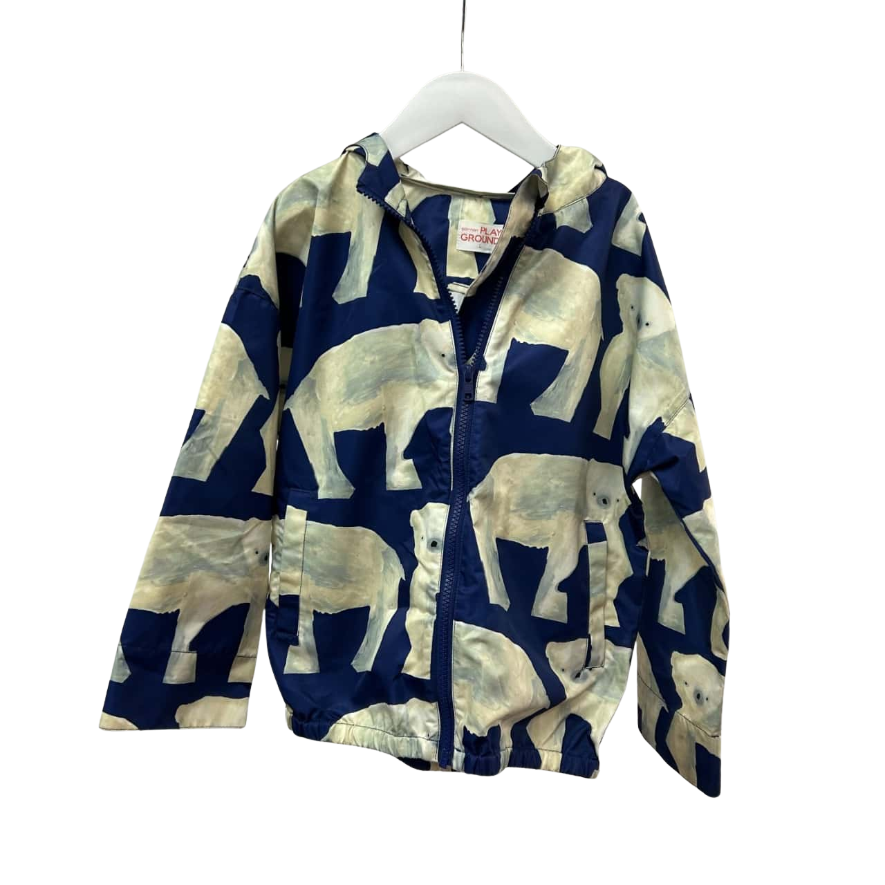 Gorman Playground Kids Rain Jacket Size L Beige / Blue Polar Bear