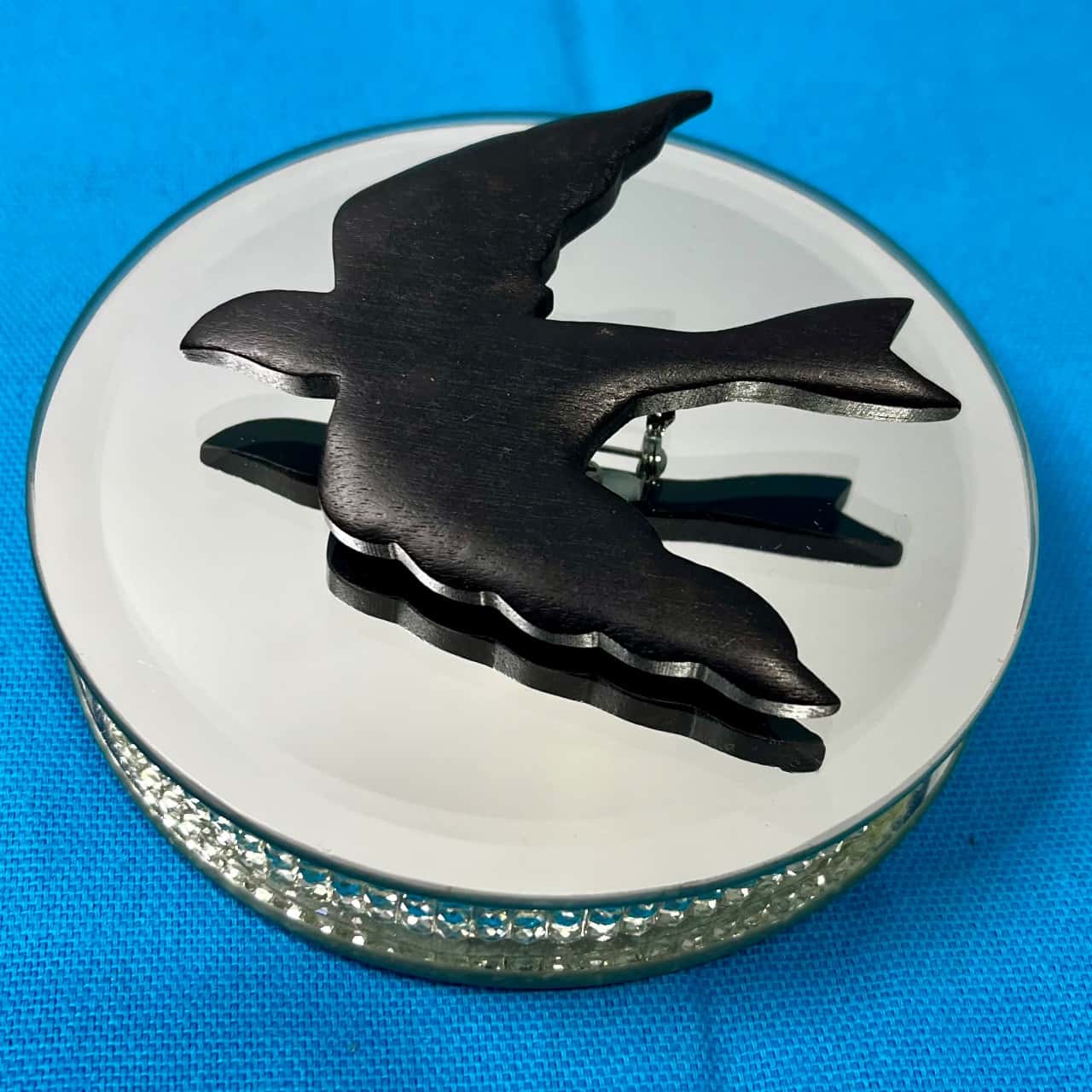 Elk Black Wooden Bird Brooch (s)