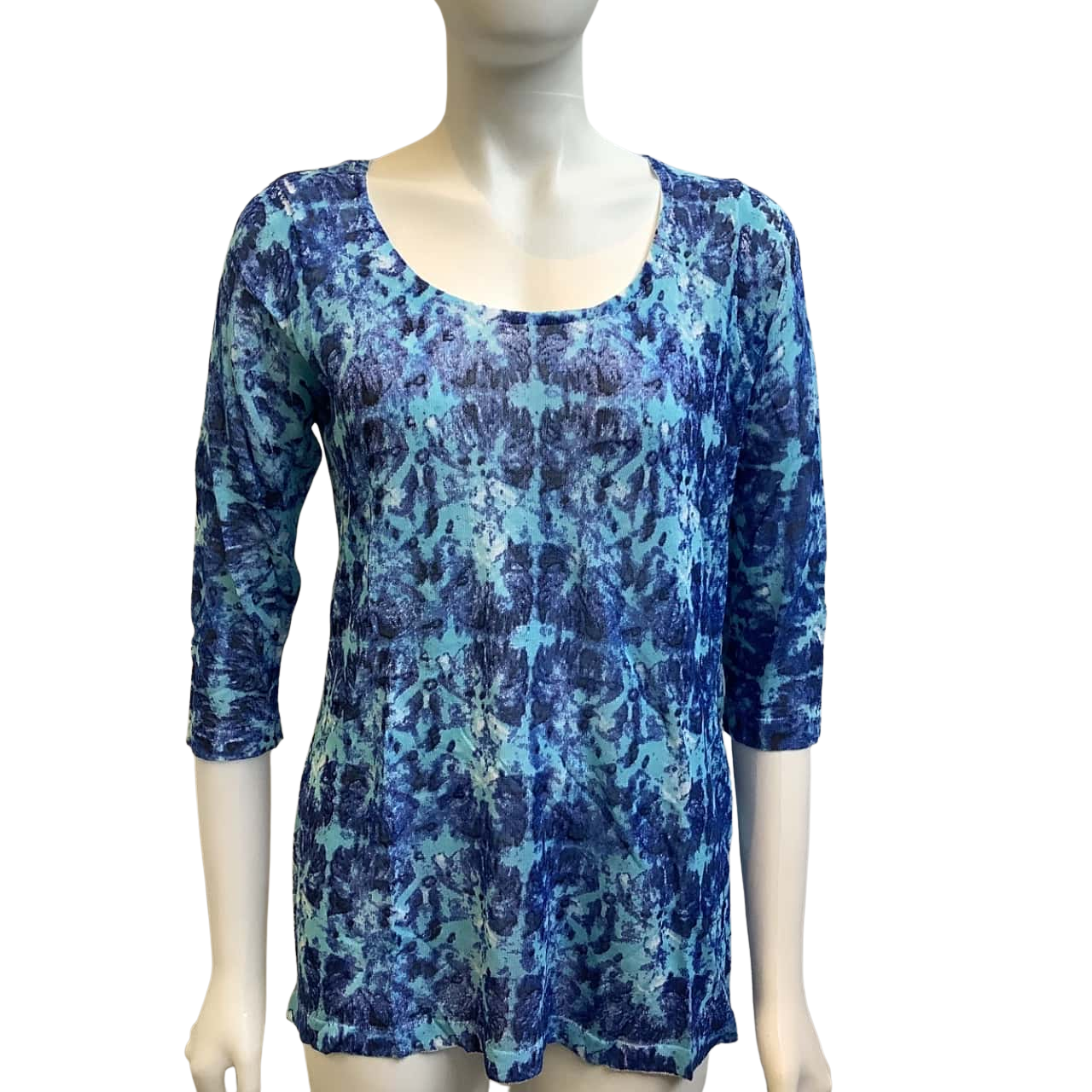 Yest Womens Size 8-10 Abstract Print Knit Top Blue Mix BNWT(s)