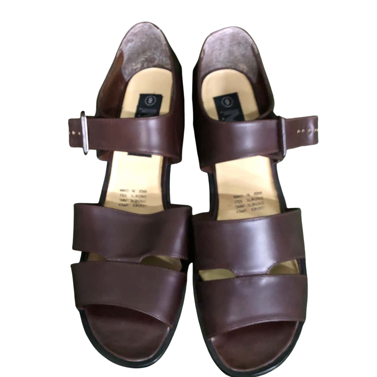 Mia Leather Chocolate Sandals Size 6