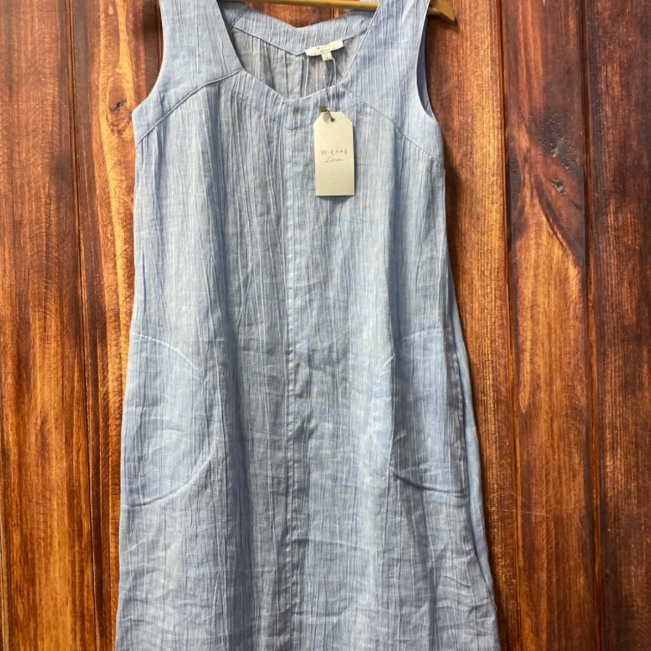 W. Lane Size 8 Blue Linen dress new (s)