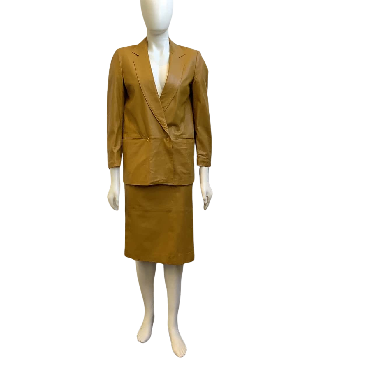‘Retro’ Mario Conti Womens Size AUS 8-10 Leather Jacket and Skirt ...
