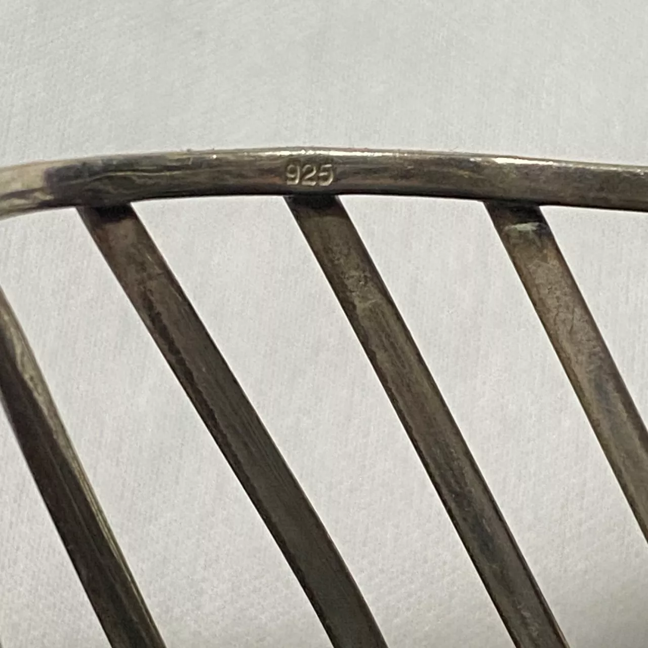 Vintage Modernist Diagonal Openwork Sterling Silver Cuff - Used Good ...