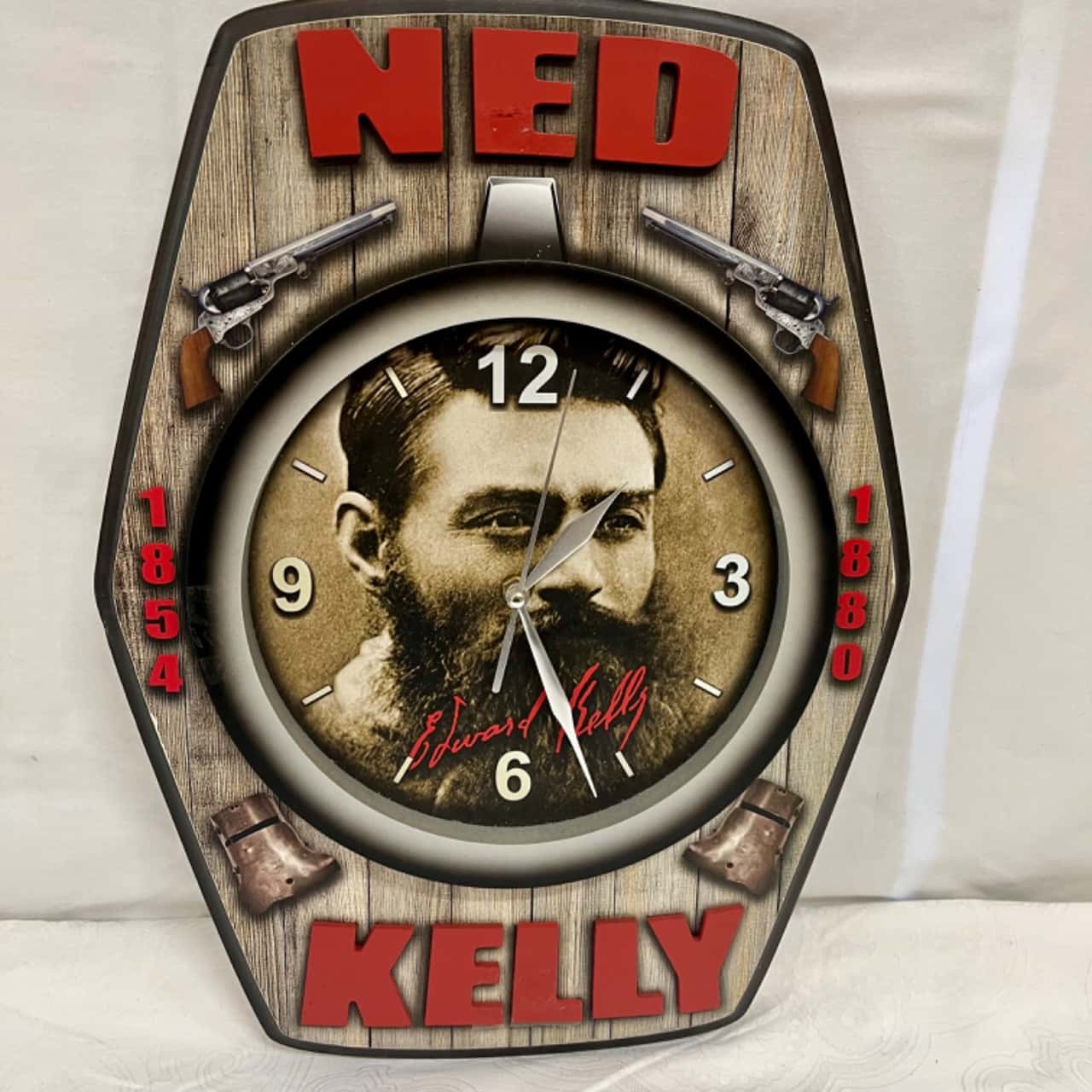 Ned Kelly clock-great for the man Cave (s) - Used Very Good | Salvos Stores