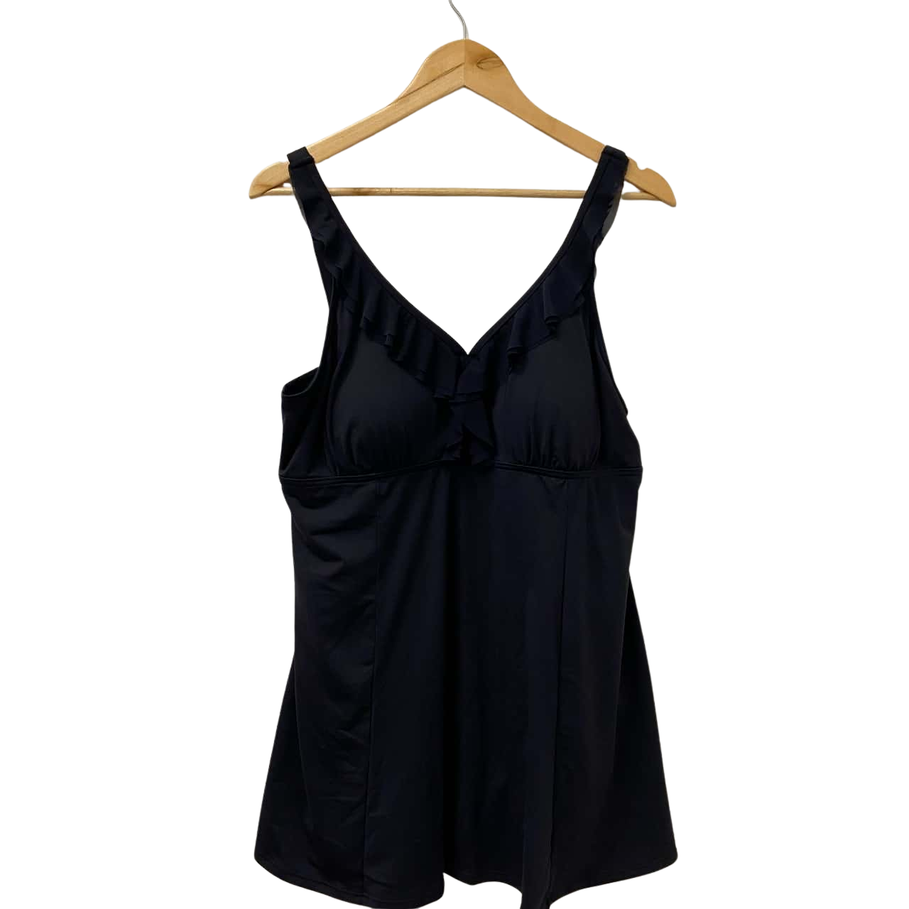 Jantzen Womens Size 18 Black Mesh Ruffle Swim Dress 1 piece(s)