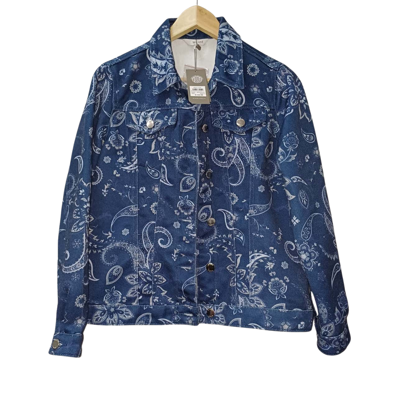 W. Lane size 8 Denim Pattern Jacket Paisley Cotton New Tag $169.99 ...